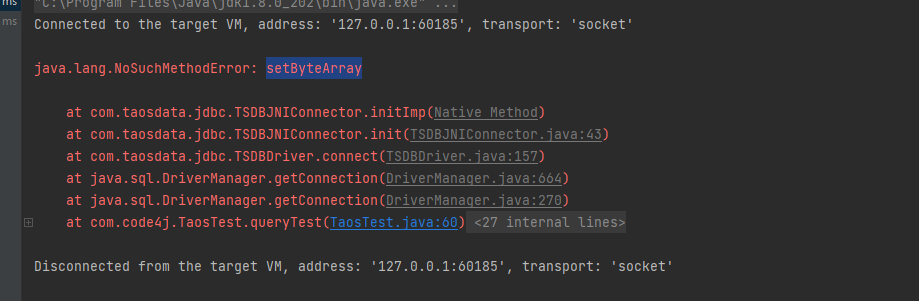 Java 客户端连接setbytearray 异常 · Issue 20546 · Taosdata Tdengine · Github