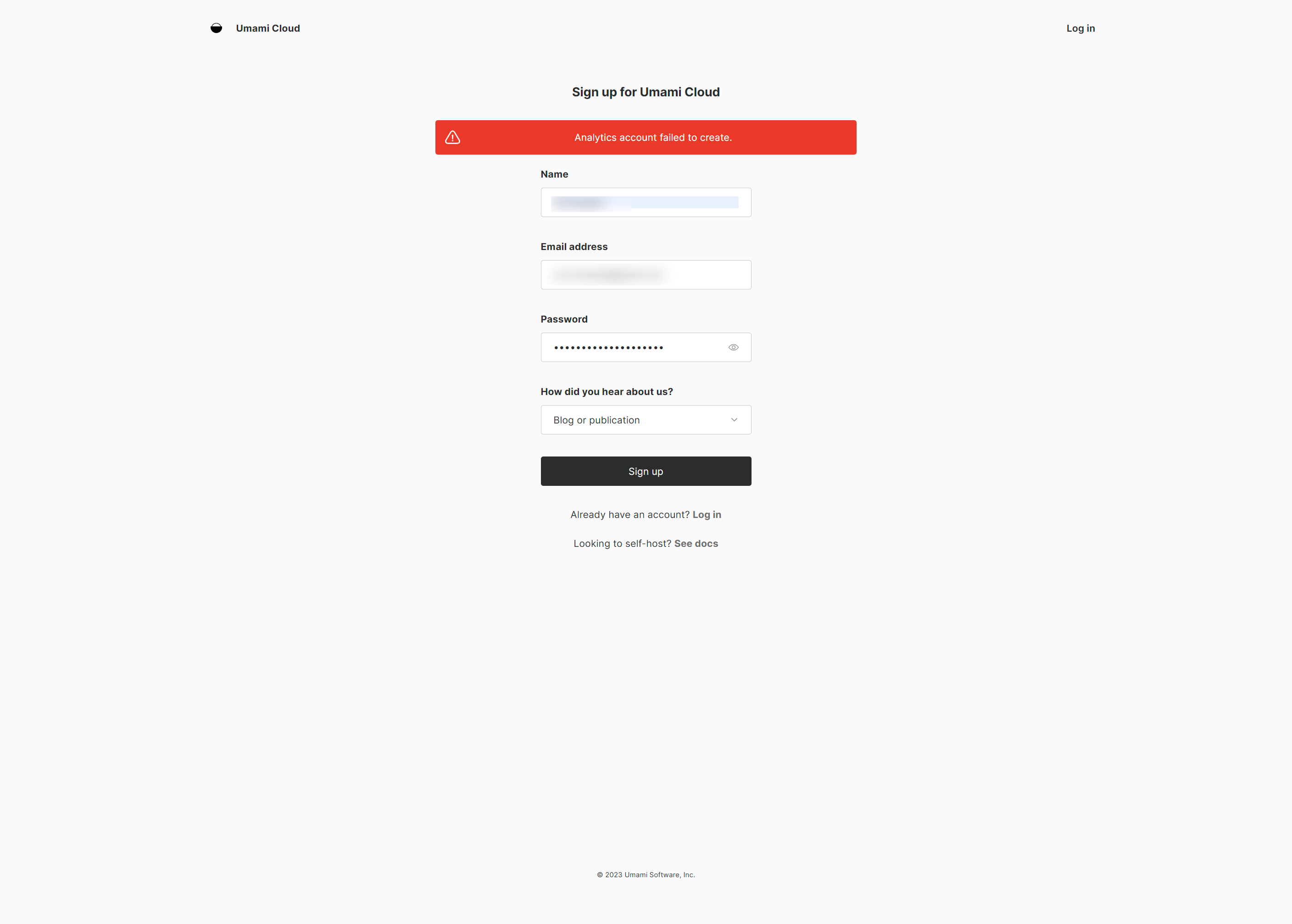 I can't sign up · Issue #2404 · umami-software/umami · GitHub