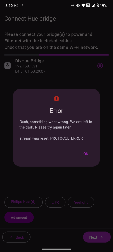 Error connecting to Hue essentials app and cannot connect to hue app · Issue #18 · diyhue/hassio ...