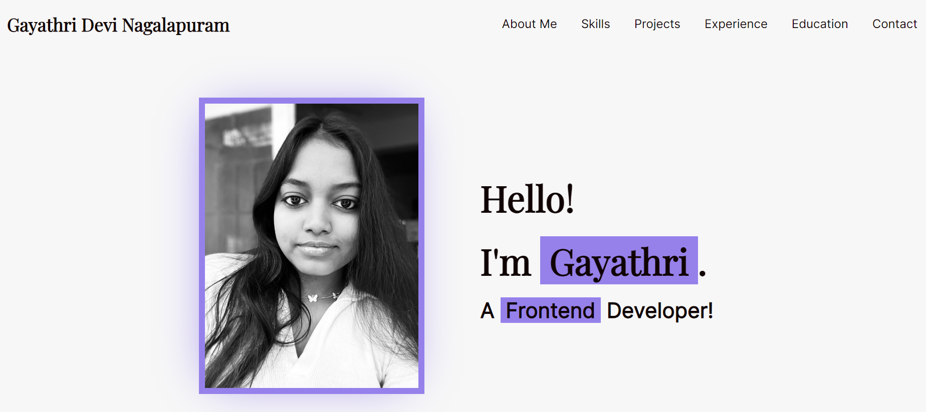 GitHub - gayathri1462/Gayathri_Portfolio: This portfolio site showcases ...