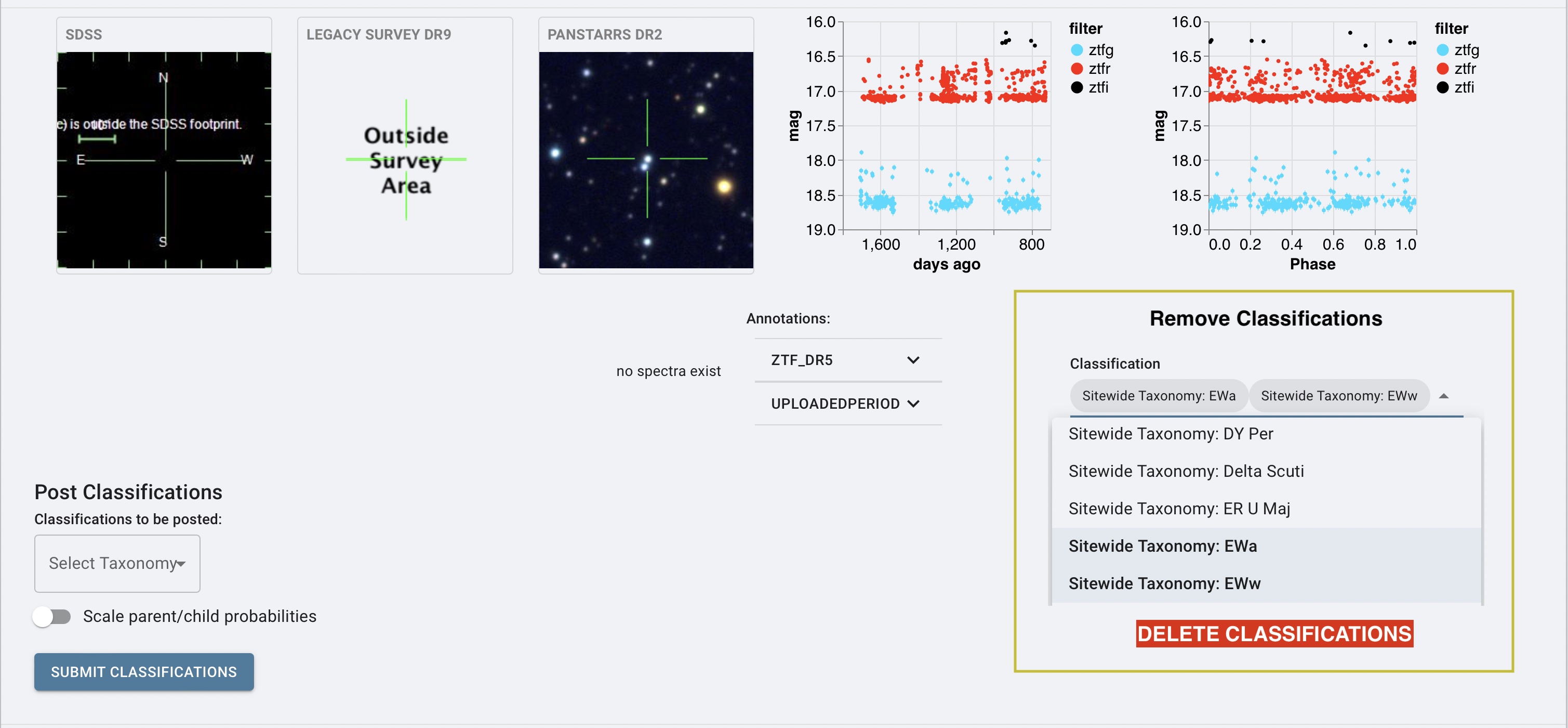 Deleting classifications from group source dropdown · Issue #3707 · skyportal/skyportal · GitHub