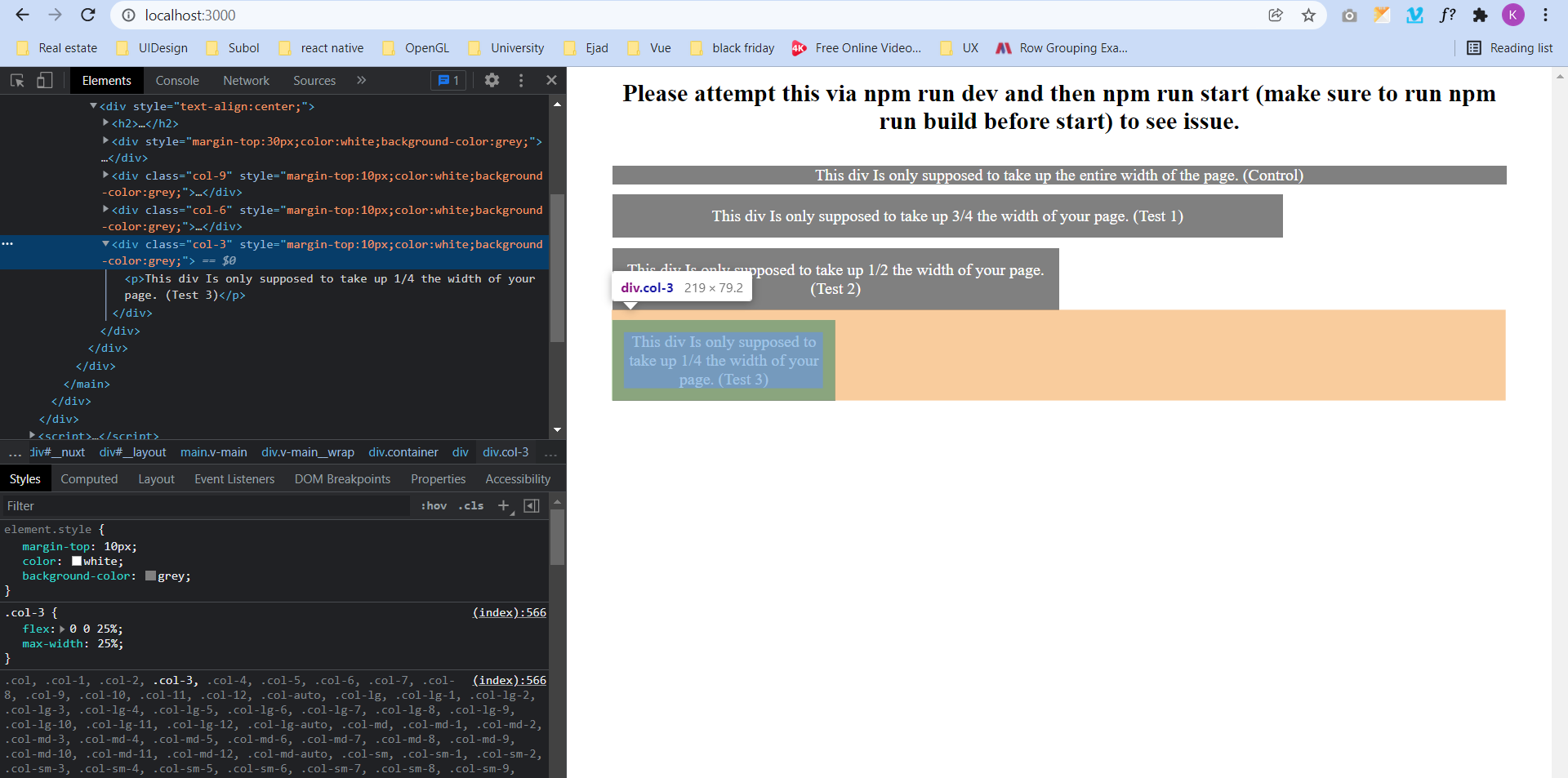 Nuxt + Vuetify Class="col-4" only works in npm run dev and not in npm run start · Issue #9782 ...