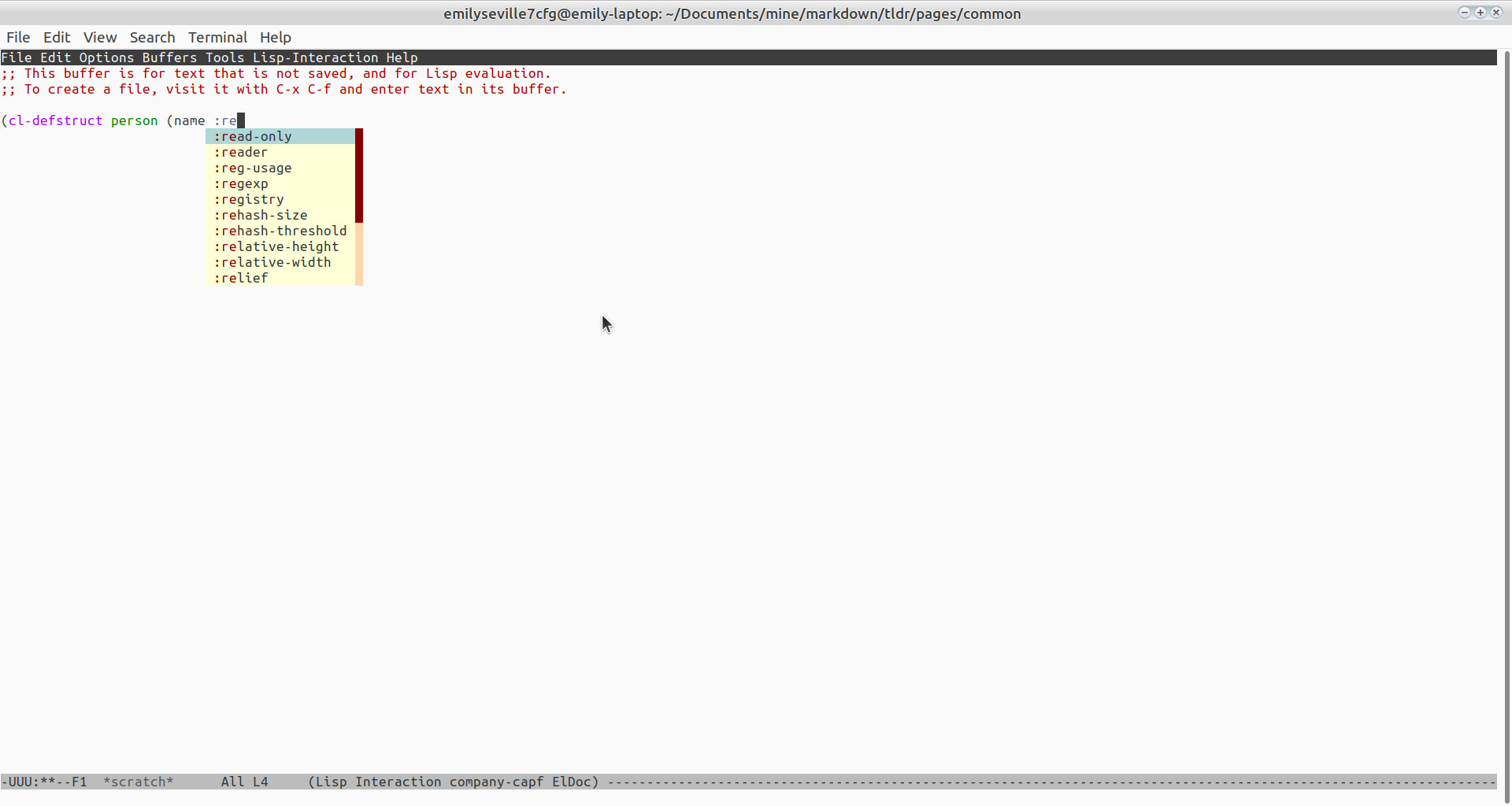 Incorrect keys for structure slots · Issue #1357 · company-mode/company-mode · GitHub