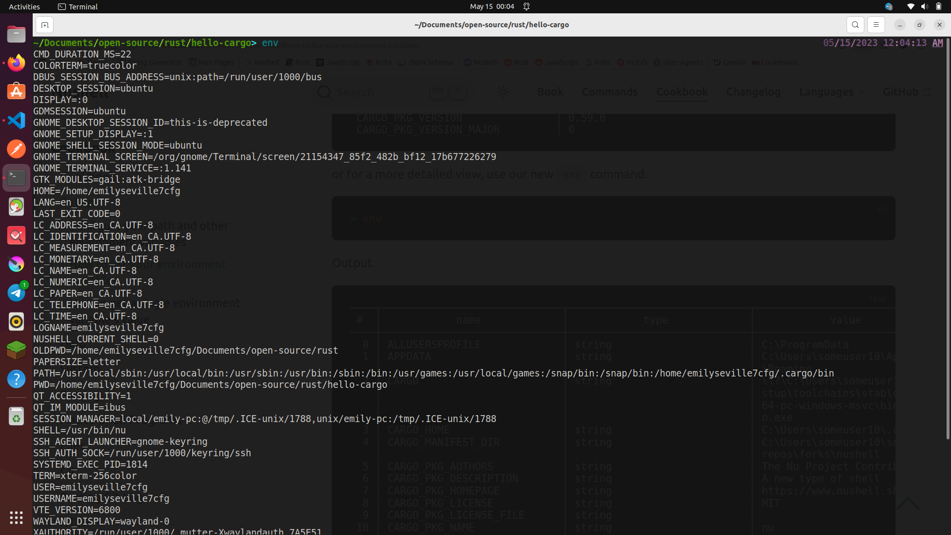env command doesn't output table data · Issue #907 · nushell/nushell.github.io · GitHub