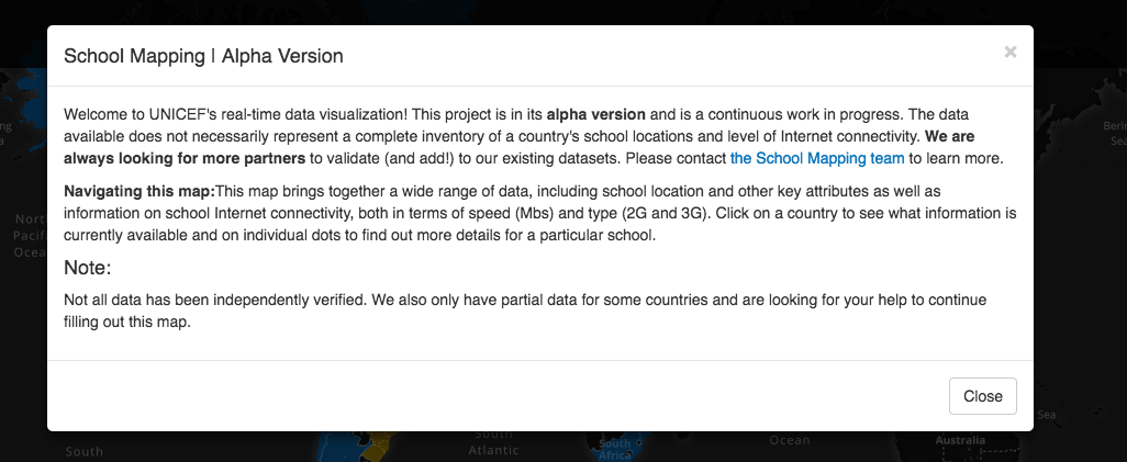 Add disclaimer popup on load · Issue #39 · unicef/magicbox-maps · GitHub