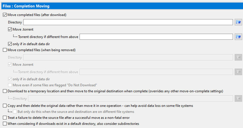 Option to move/backup torrent to a sub-directory of the actual files. · Issue #2011 ...