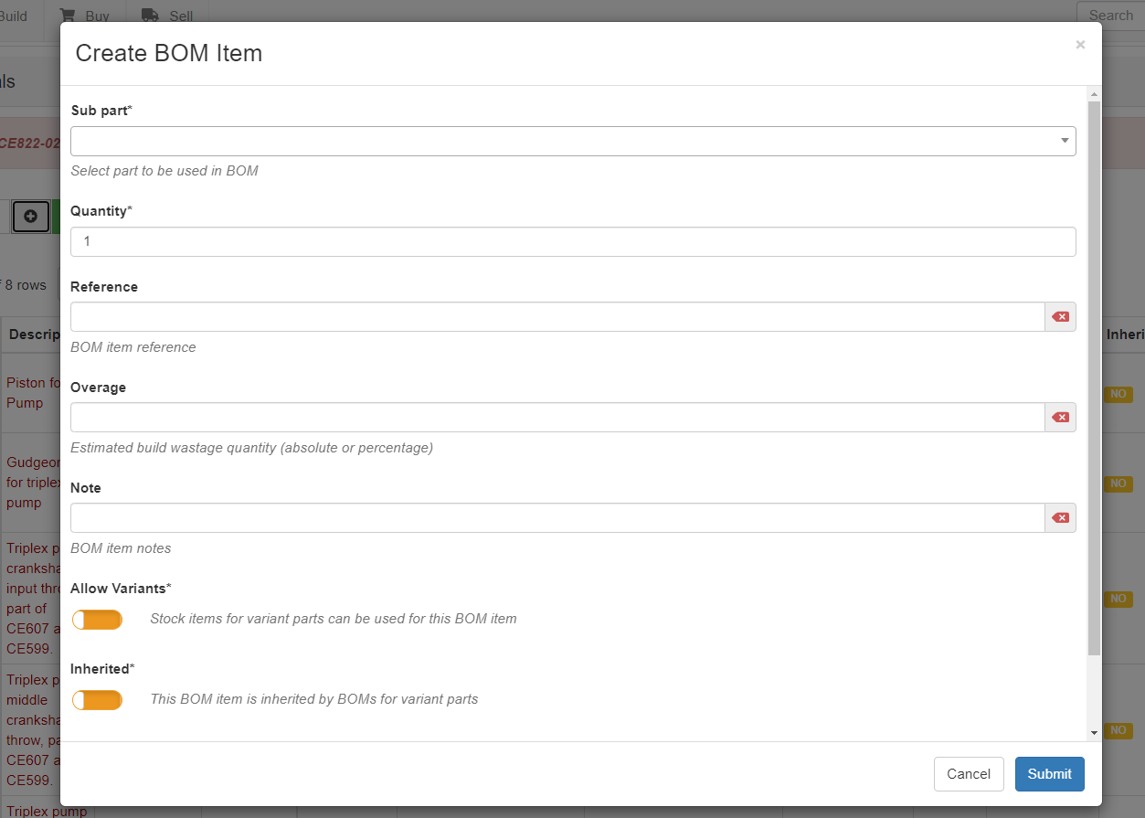 Auto Focus When Adding An Item To Bom · Issue 2125 · Inventree Inventree · Github