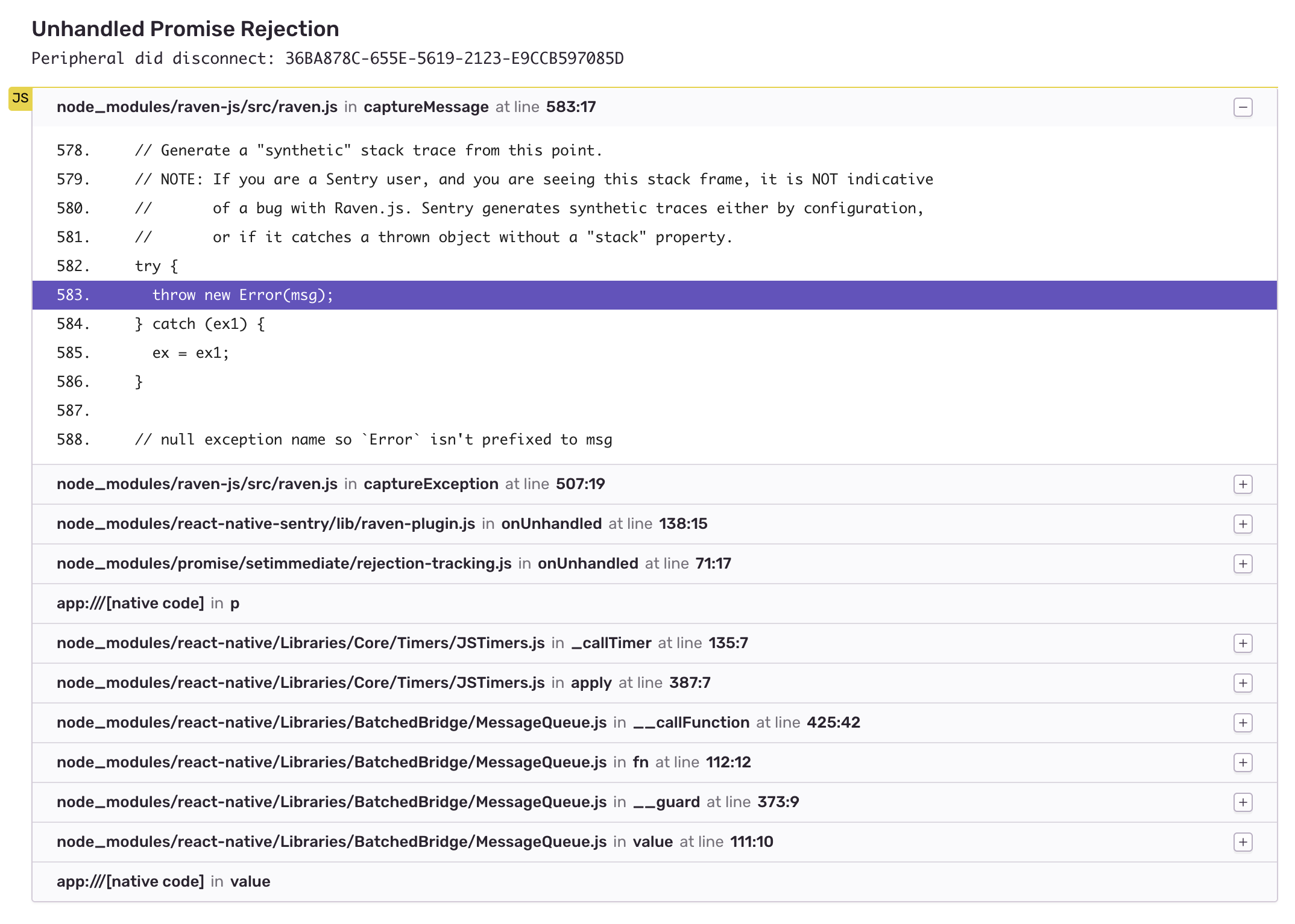 Unhandled Promise Rejection: Peripheral did disconnect · Issue #653 · innoveit/react-native-ble ...