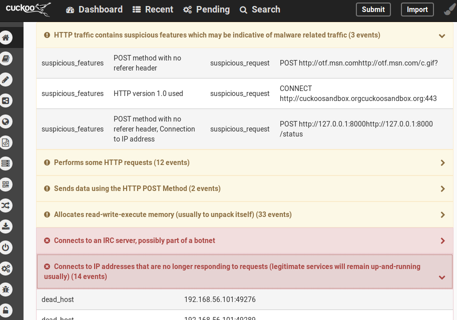 my cuckoo is showing every file/url is malicious · Issue #2517 · cuckoosandbox/cuckoo · GitHub
