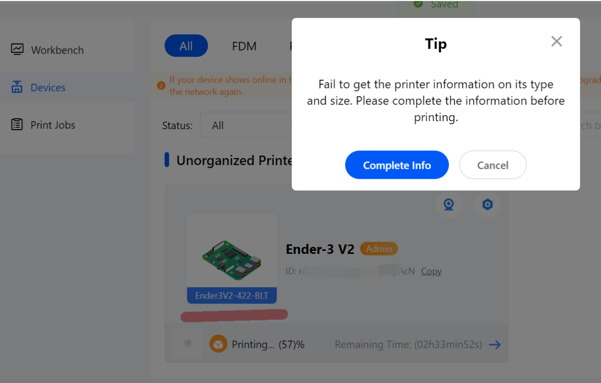 Creality Cloud-Octoprint Plugin in Ender3V2-422-BLT not working · Issue #513 · mriscoc ...