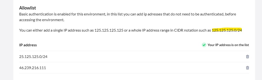 Cloud vNext: Adding a IP range entry to the Public Access "Allowlist" breaks the IP entries ...