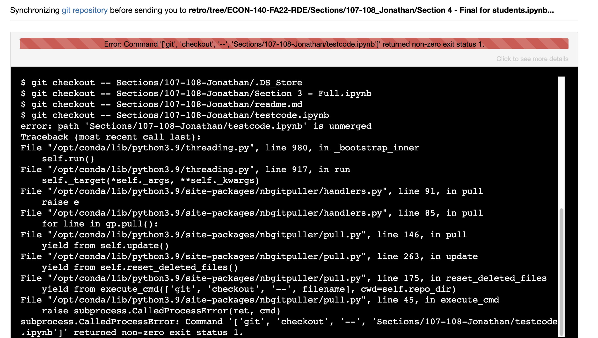 Error opening nbgitpuller links and synchronizing with github · Issue #3780 · berkeley-dsep ...