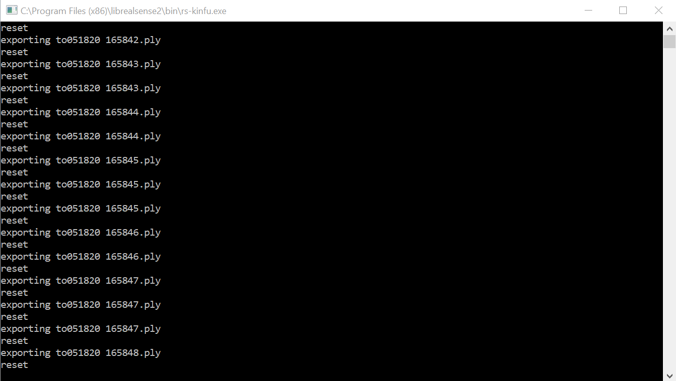 Kinfu Constant Reset · Issue 6418 · Intelrealsenselibrealsense · Github 