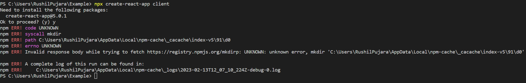 NPM Error · community · Discussion #47236 · GitHub