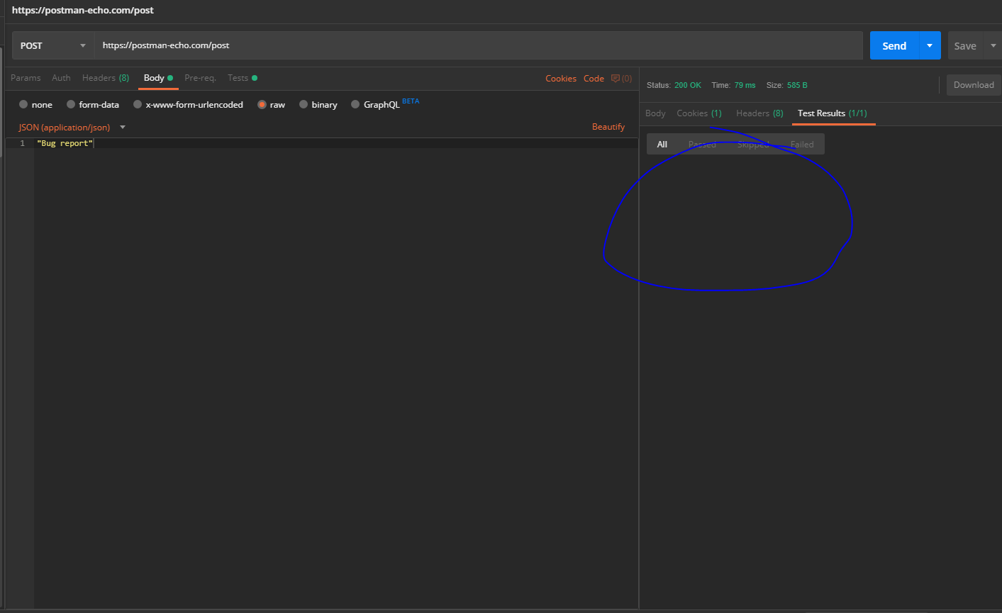 Postman not rendering "Pretty" responses, or showing test results ...