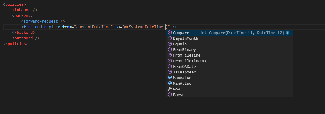 Improved policy authoring experience - Intellisense/completions ...