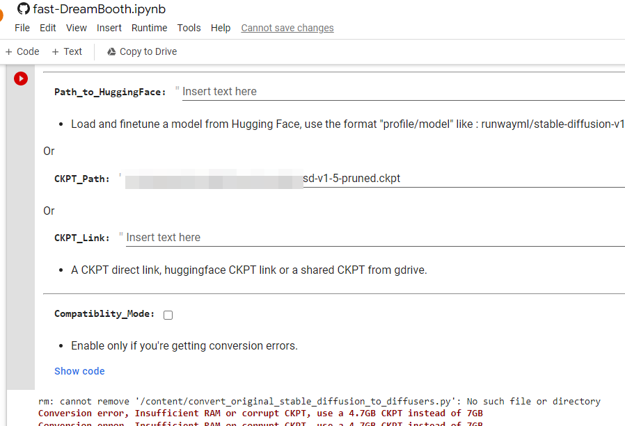 Dreambooth loading model error · Issue #439 · TheLastBen/fast-stable-diffusion · GitHub