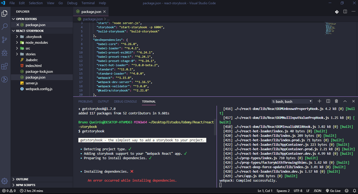 96. M2#A30 - Conhecendo o Storybook · Issue #380 · da2k/curso-reactjs-ninja · GitHub