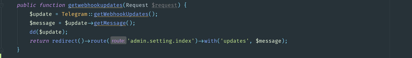 $update = Telegram::getWebhookUpdates(); returns empty · Issue #631 ...