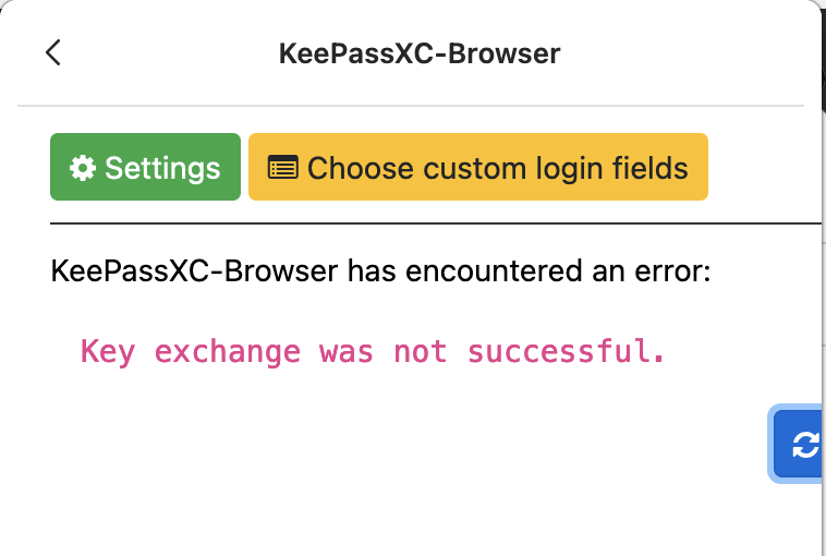 “Key exchange was not successful” · Issue #1492 · keepassxreboot/keepassxc-browser · GitHub