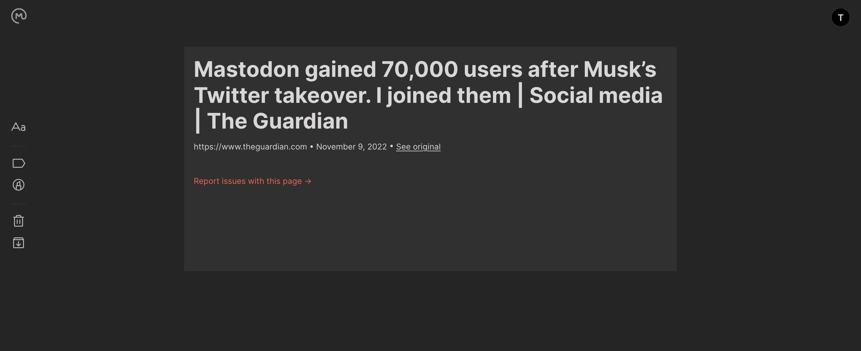 The Guardian Article Body Is Not Saved · Issue 1401 · Omnivore App