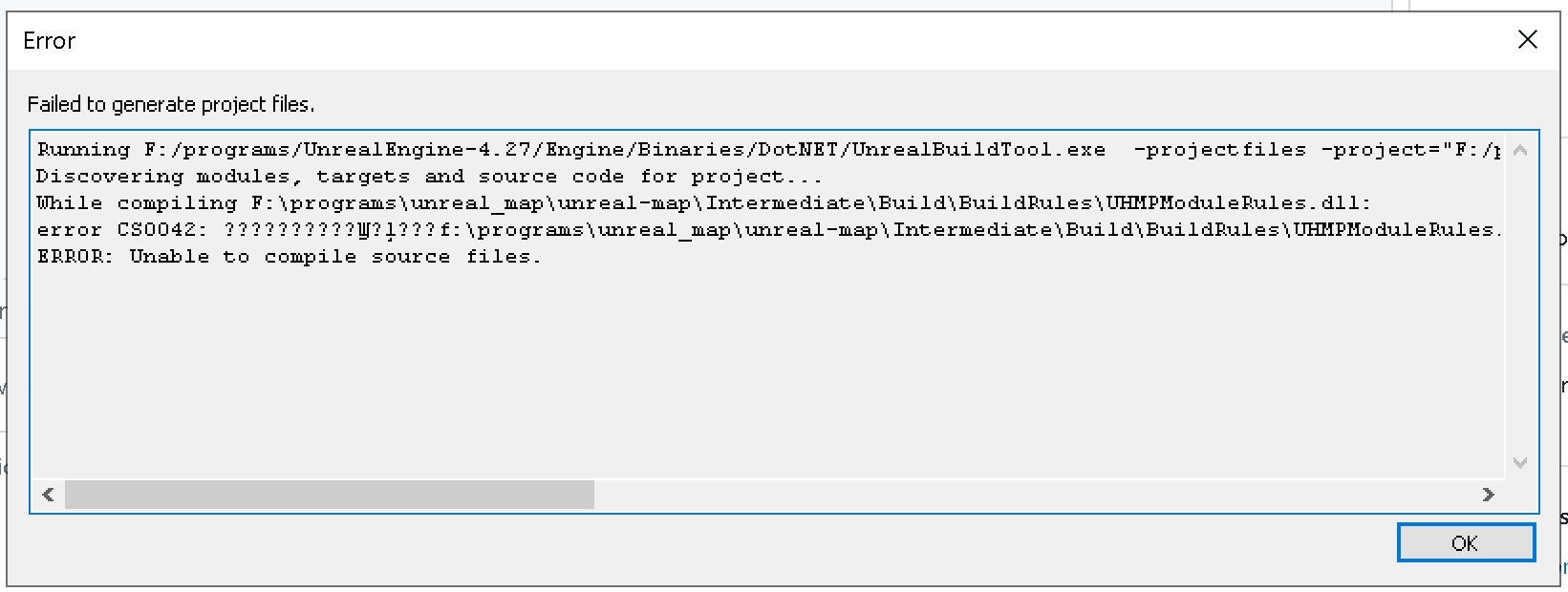 在打开uhmp.uproject switch UE引擎选了源码的4.27之后出现错误 · Issue #7 · binary-husky/unreal-map · GitHub