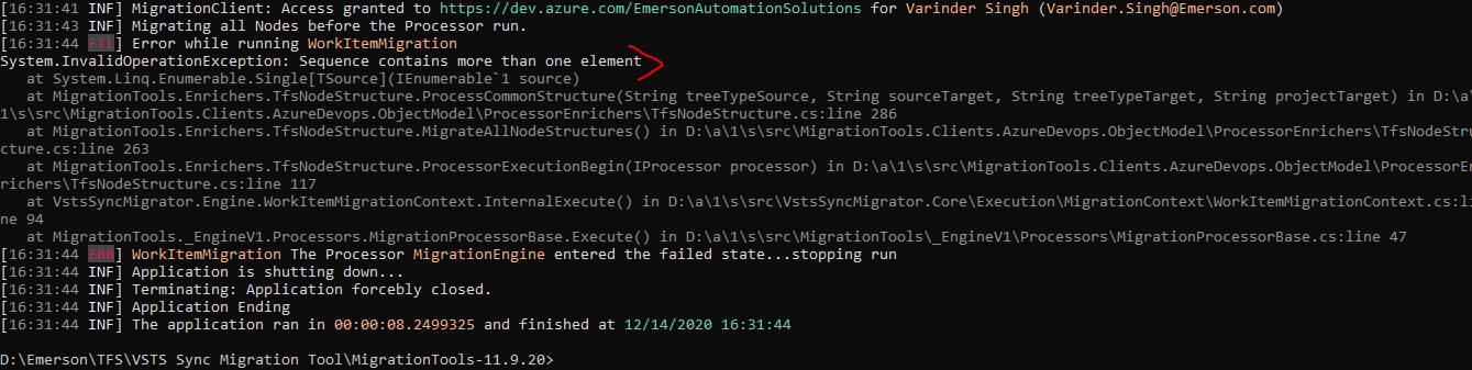 Error : Unhandled Exception: Microsoft.TeamFoundation.TeamFoundationServerUnauthorizedException ...