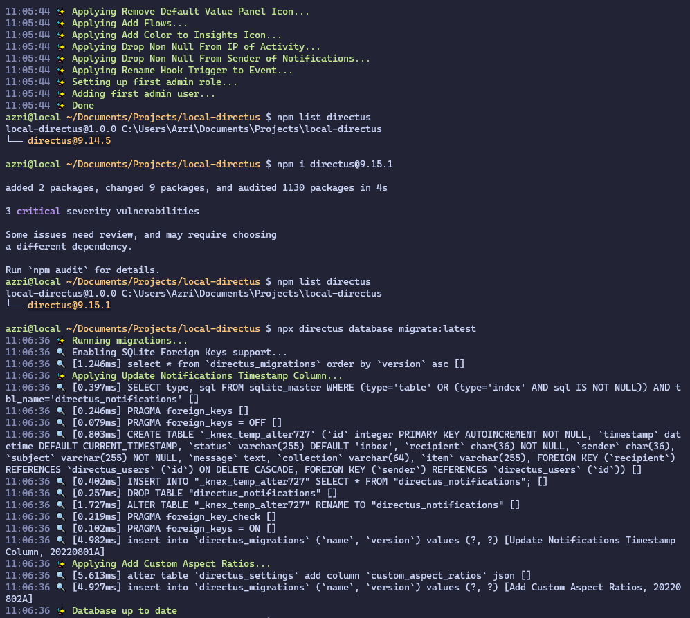 Sqlite Cant Run Migratelatest Error Foreign Key Constraint Failed · Issue 14976 · Directus 8940