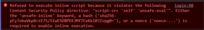Problem with: Refused to execute inline script because it violates the ...