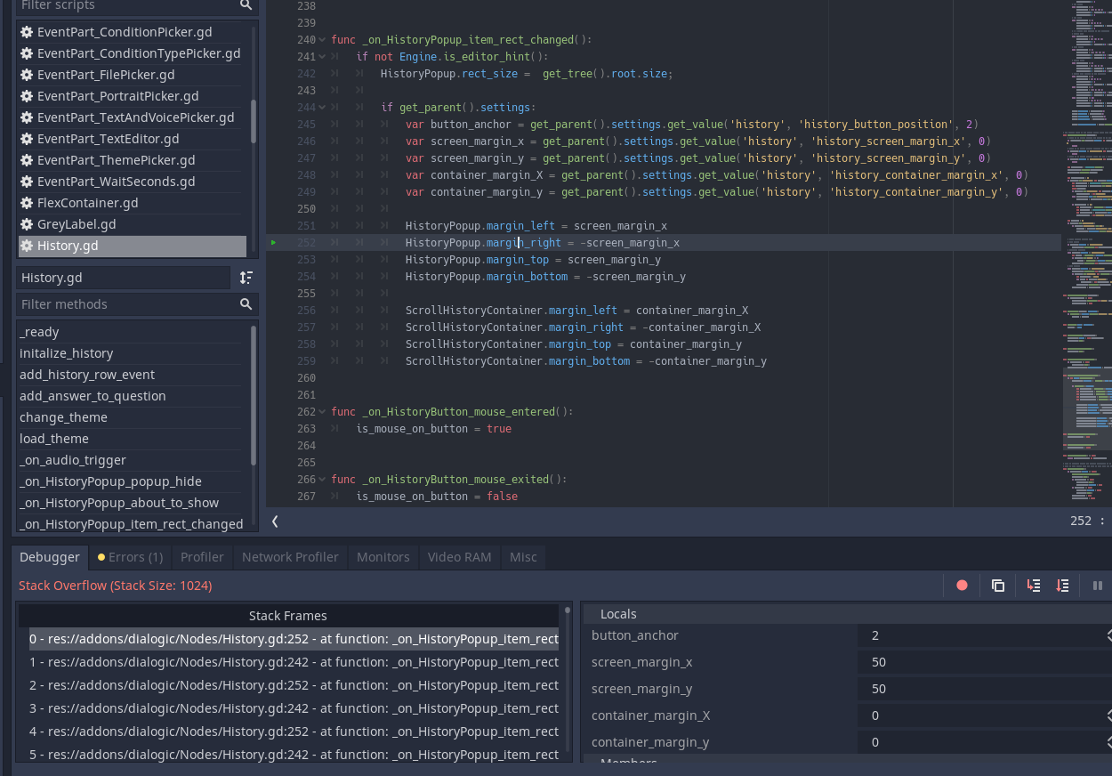 Changing History Screen Margin results in error · Issue #788 · dialogic-godot/dialogic · GitHub