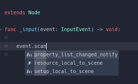 GDScript does not show the functionality of InputEventKey in the ...