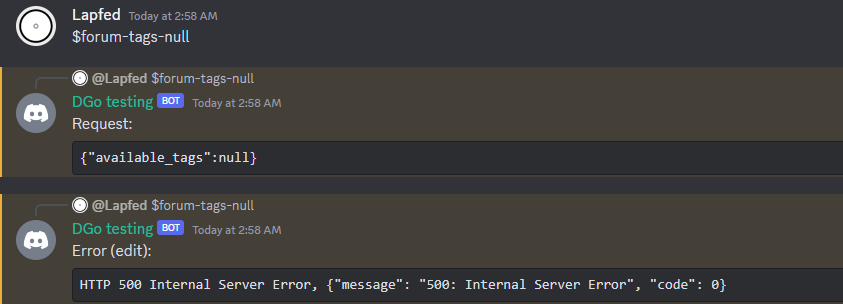 Internal server error when modifying tags of a forum channel · Issue #6482 · discord/discord-api ...