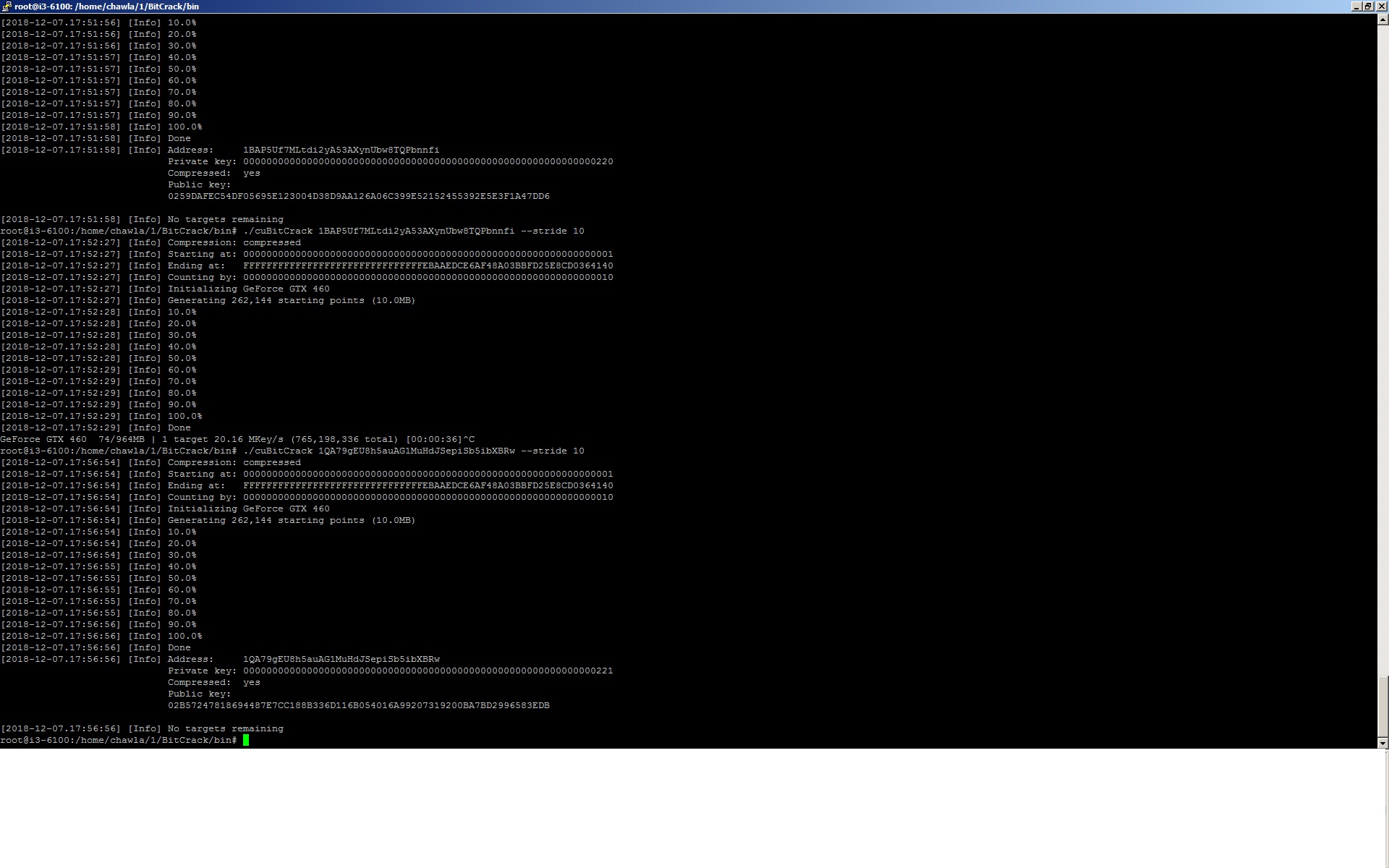 stride does'nt work on a 256 bit number/hex · Issue #94 · brichard19/BitCrack · GitHub