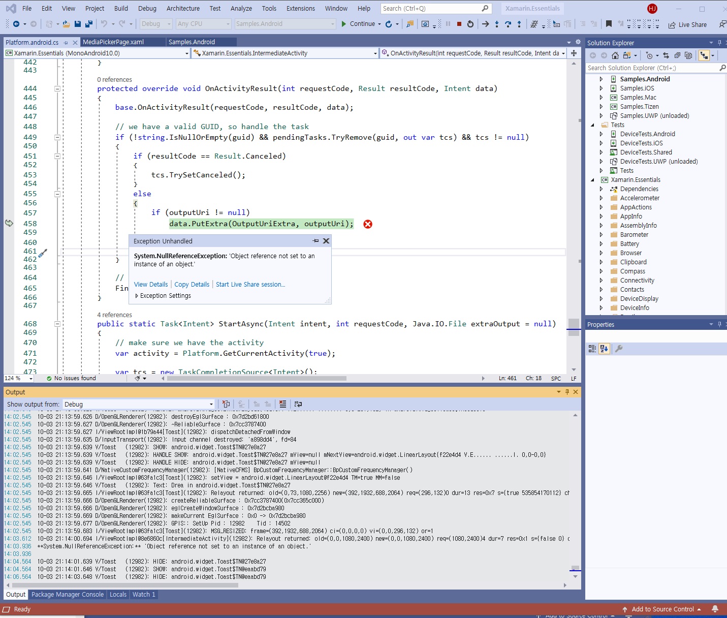 [Bug] MediaPicker (Capture photo) Error. · Issue #1411 · xamarin/Essentials · GitHub
