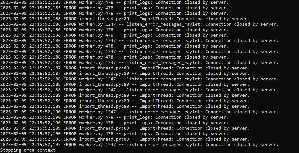 Report ERROR: Connection closed by server when run TF2 estimator ray backend. · Issue #7322 ...