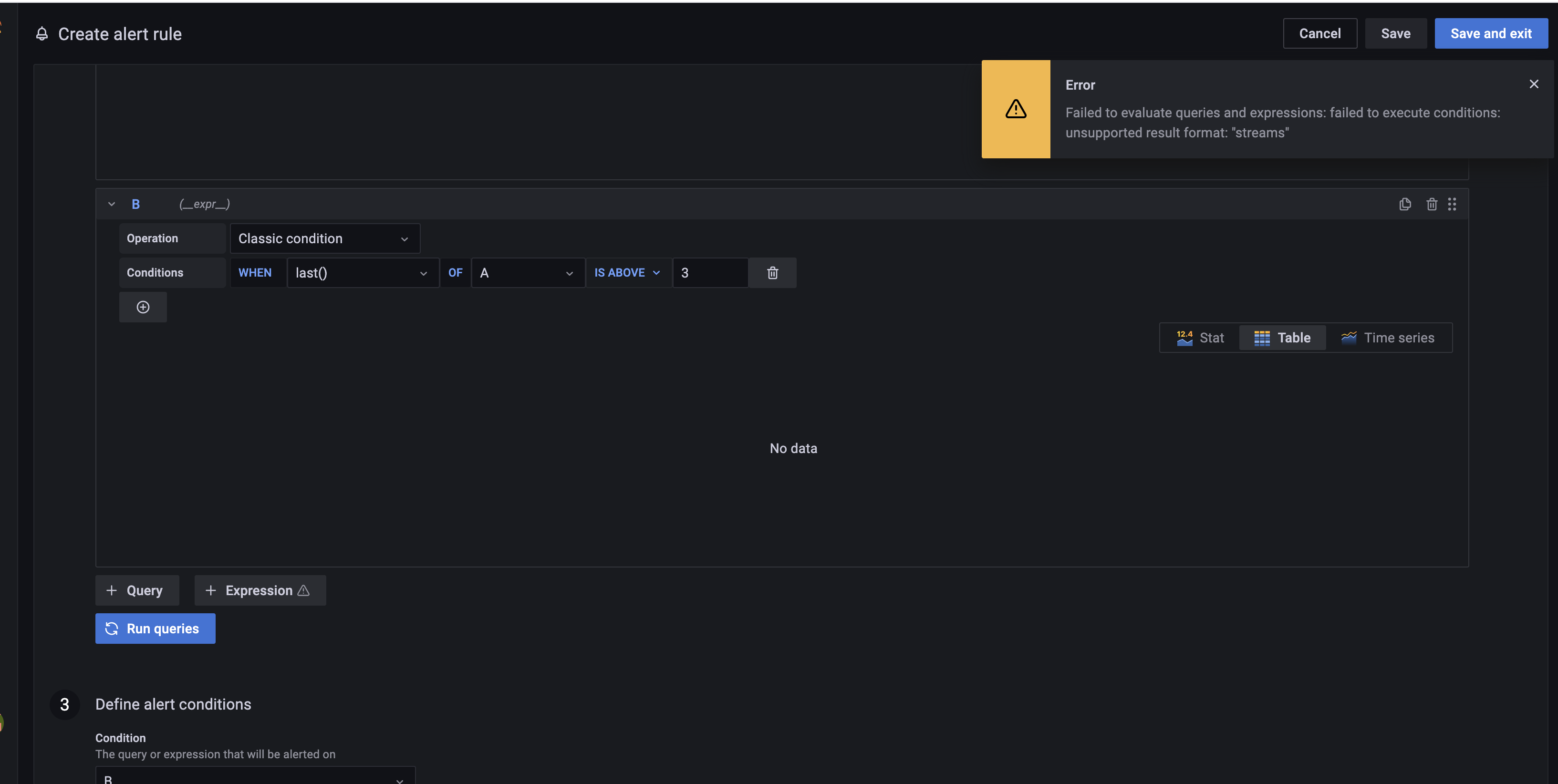 Grafana managed alert with Loki datasource: unsupported result format: "streams" · Issue #36108 ...