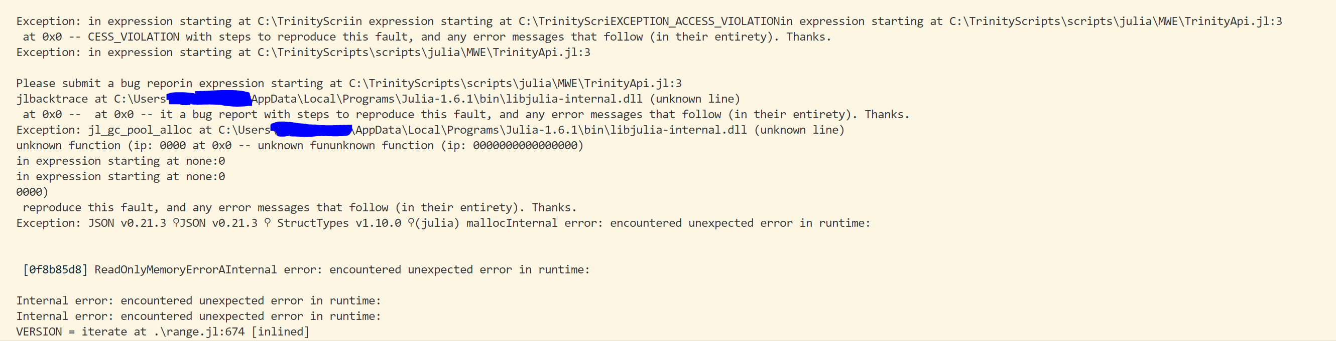 Ungraceful exit with 3221225477 (0xc0000005) as exit code · Issue #47649 · JuliaLang/julia · GitHub