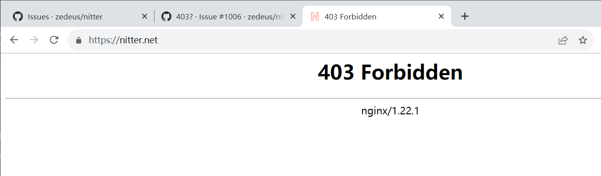 403? · Issue #1006 · zedeus/nitter · GitHub