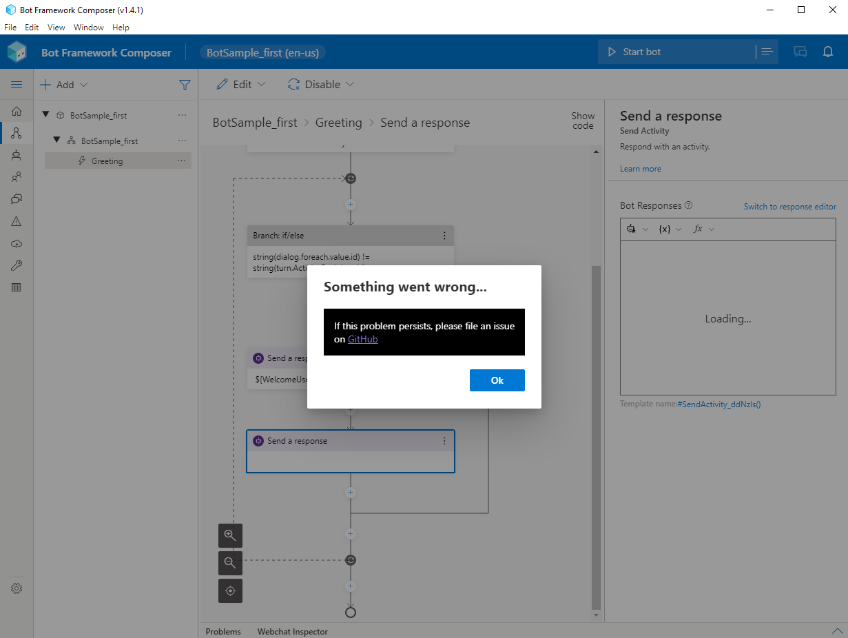Code editor not opening in Bot Composer · Issue #7833 · microsoft/BotFramework-Composer · GitHub