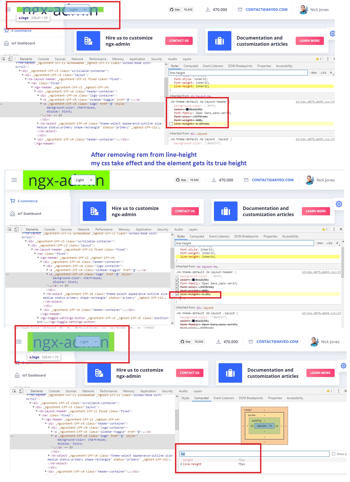 all element's height are fixed and don't get the element's content ...