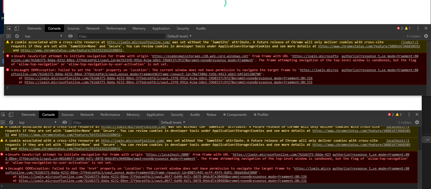 The frame attempting navigation of the top-level window is sandboxed ...