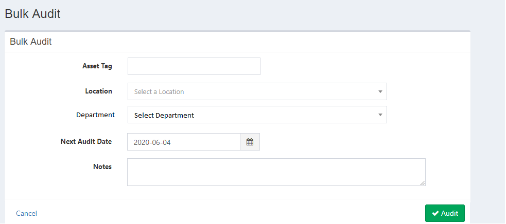 Bulk audit per department and location · Issue #6186 · snipe/snipe-it · GitHub