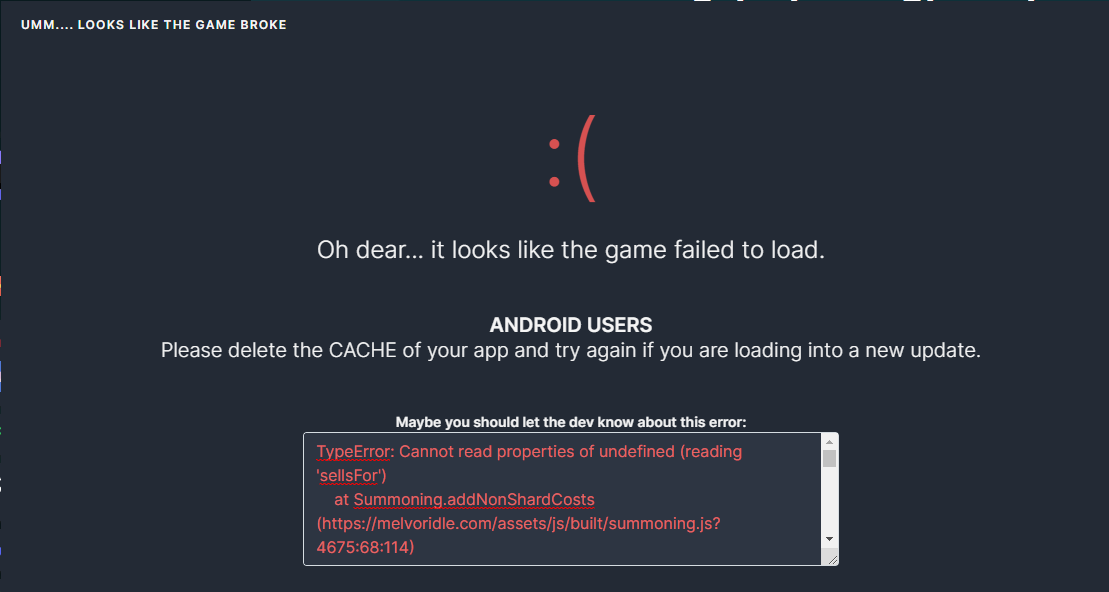 [Bug]: saves broken and unplayable · Issue #2911 · MelvorIdle/melvoridle.github.io · GitHub