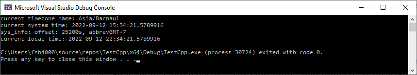 `std::chrono::time_zone::get_info` throws an exception saying: The operation completed ...