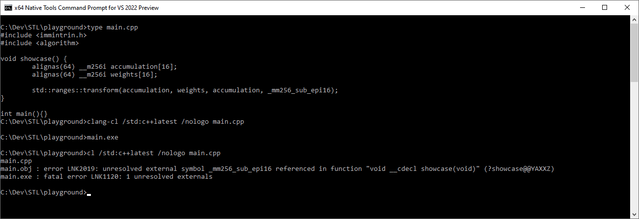 : Linker-Error when binding _mm256_sub_epi16 · Issue #3309 · microsoft ...