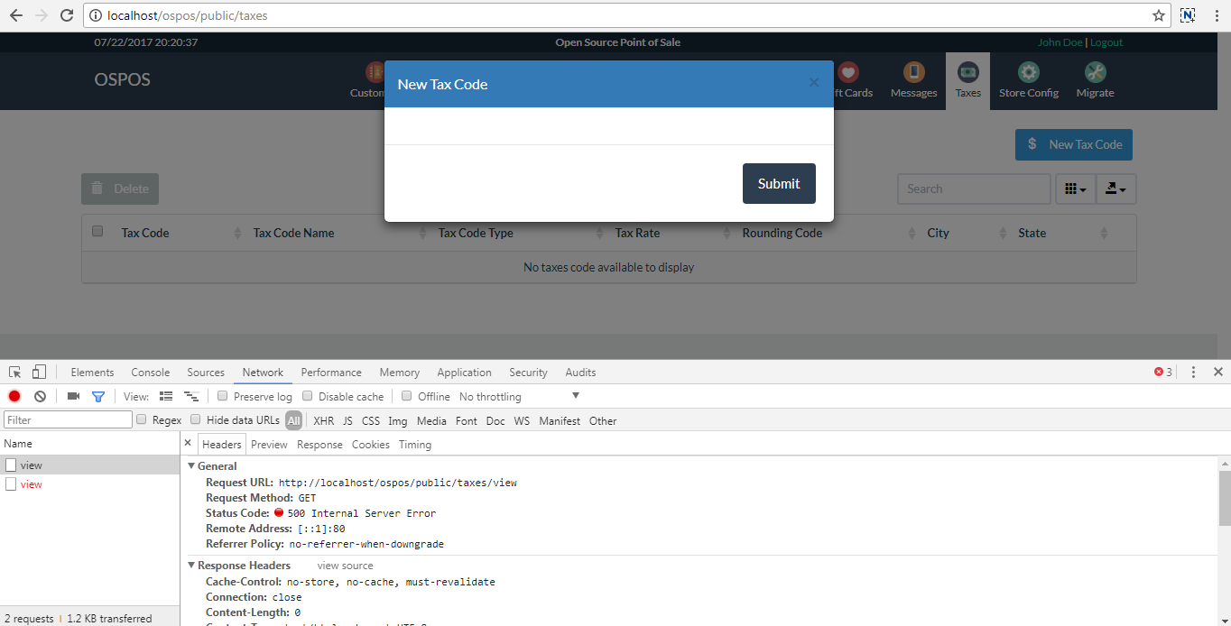 Cannot Add new customers and taxes · Issue #1409 · opensourcepos/opensourcepos · GitHub