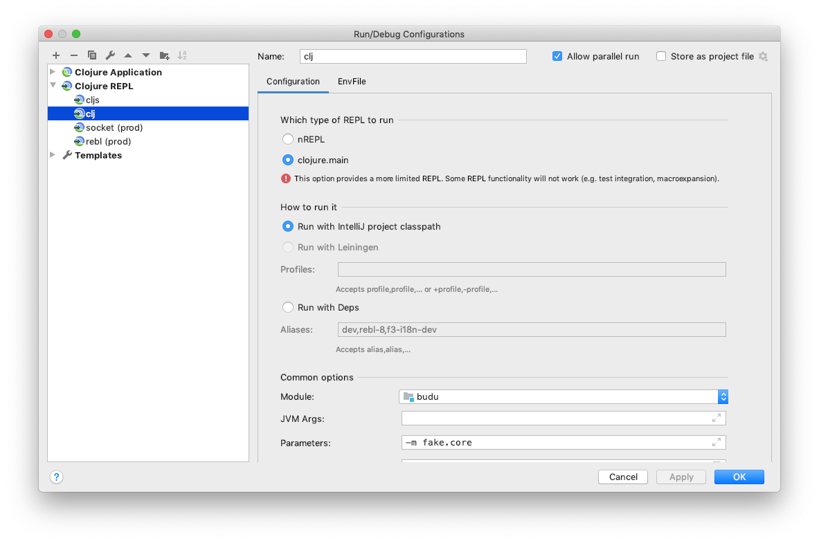 Run Config Parameters Are Duplicated When Used With Run With Intellij Project Classpath