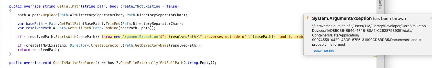 iOS Simulator Crashes on Launch with Storage Exception · Issue #3526 · ppy/osu-framework · GitHub