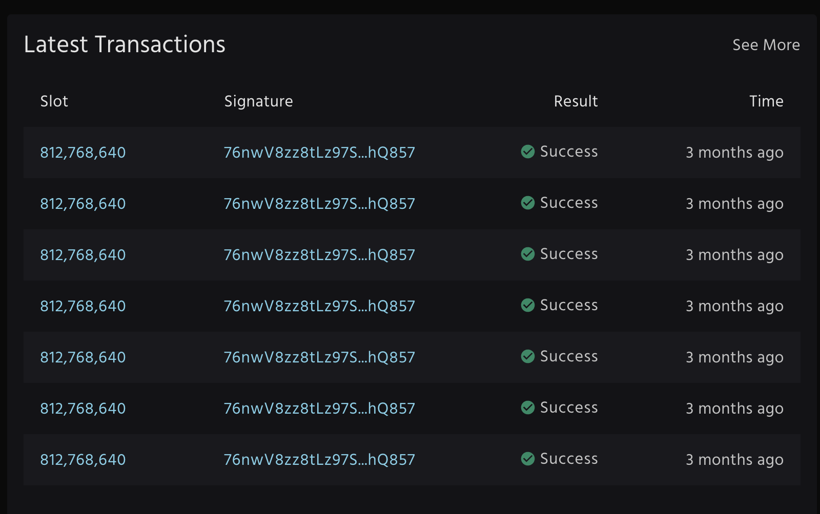 Transactions Table missing timestamp and results · Issue #95 · forbole/soljuno · GitHub